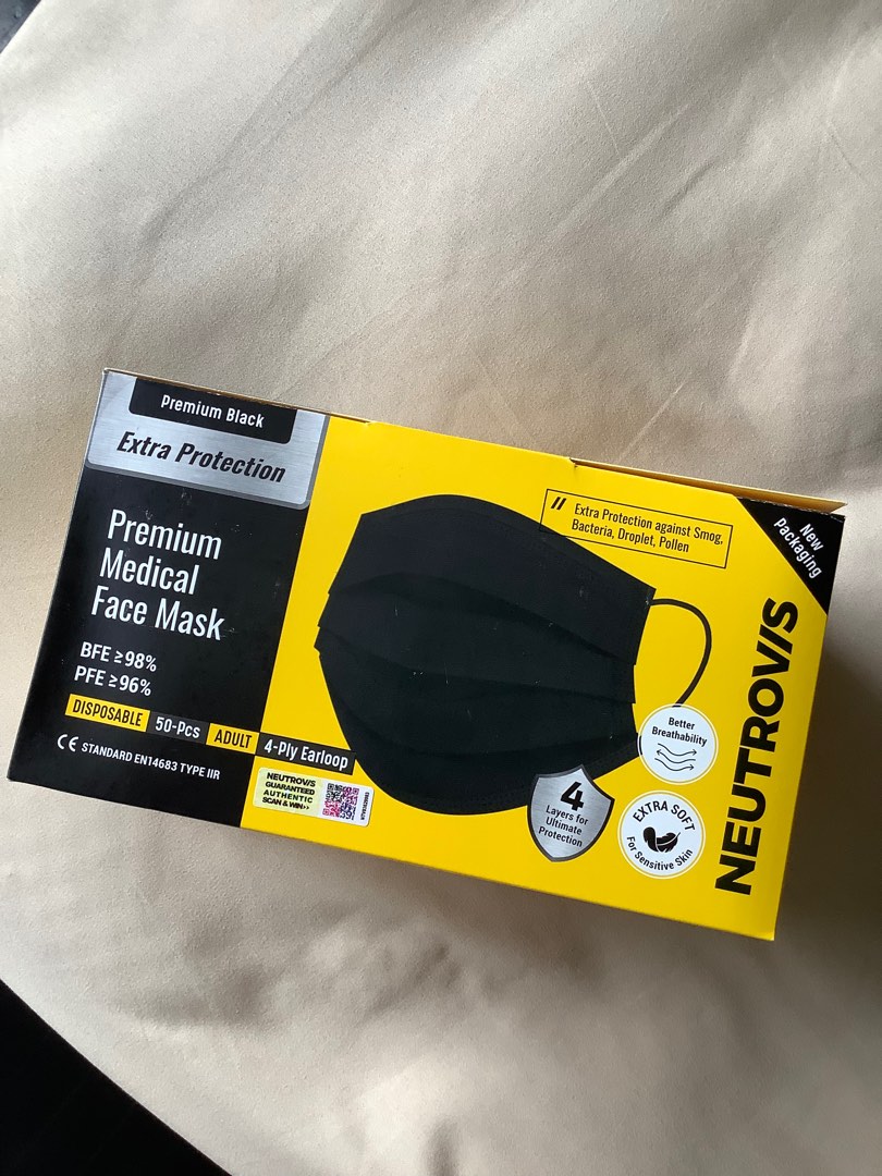 Neutrovis Premium Mask 4ply 50pcs/box, Health & Nutrition, Face Masks & Face Shields on Carousell