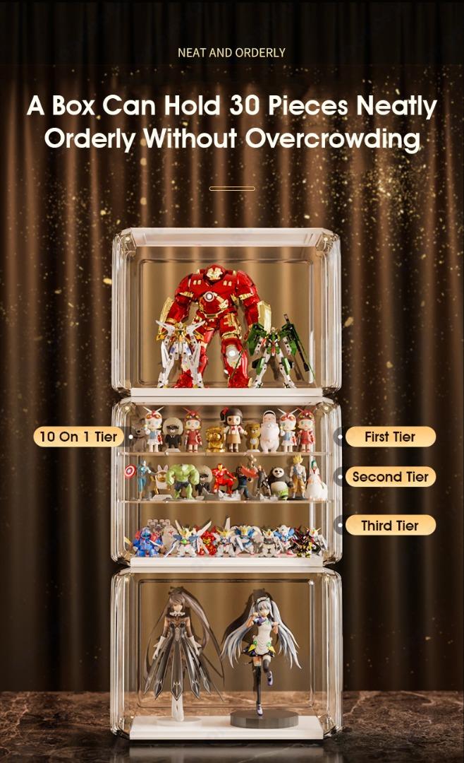 ODOROKU Popmart Stackable Display Case with Magnetic Door and Removable ...