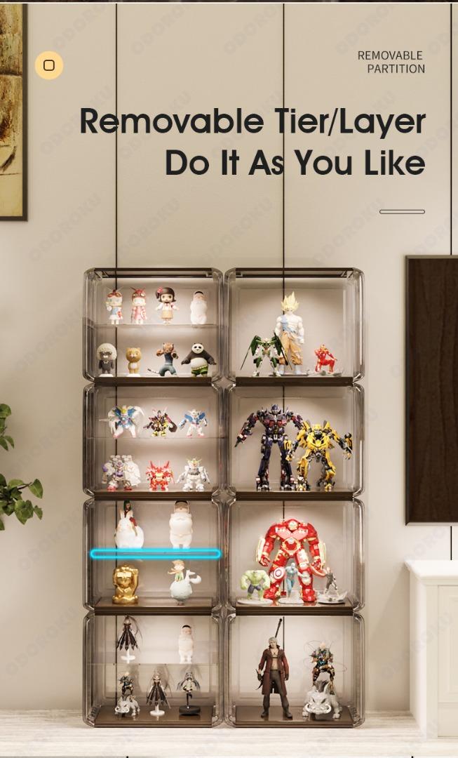 ODOROKU Popmart Stackable Display Case with Magnetic Door and Removable ...