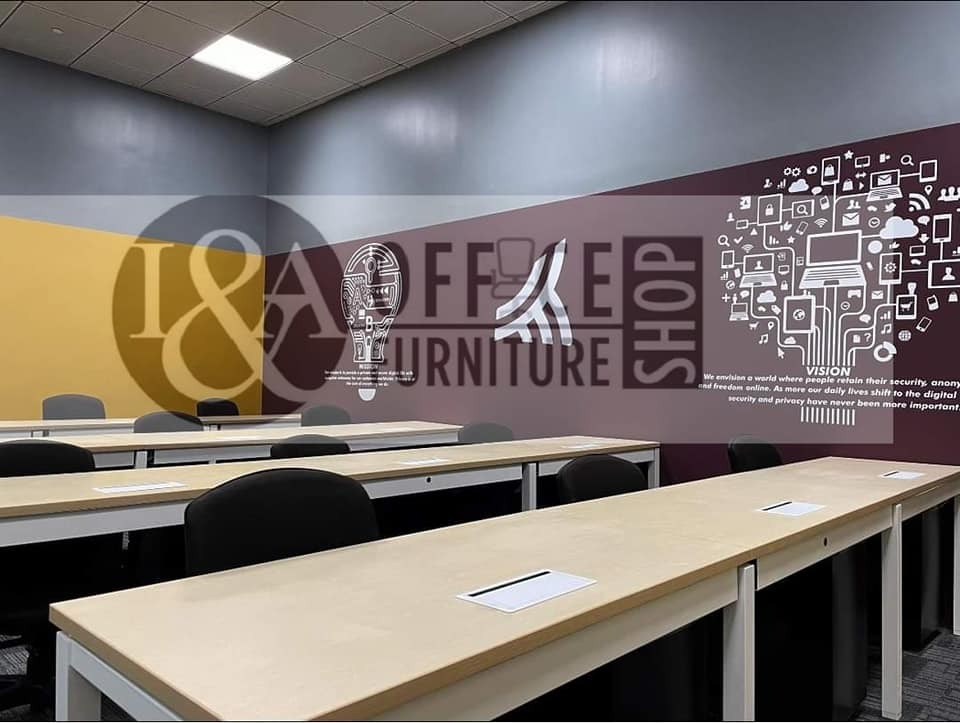 Office Table * Laminated Table Top * Metal Legs * Office Furniture and ...