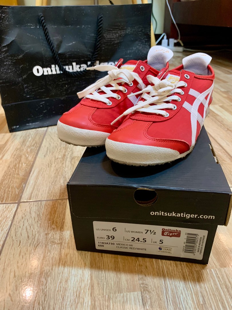 Onitsuka Mexico 66 Classic Red/white, Women's Fashion, Footwear ...