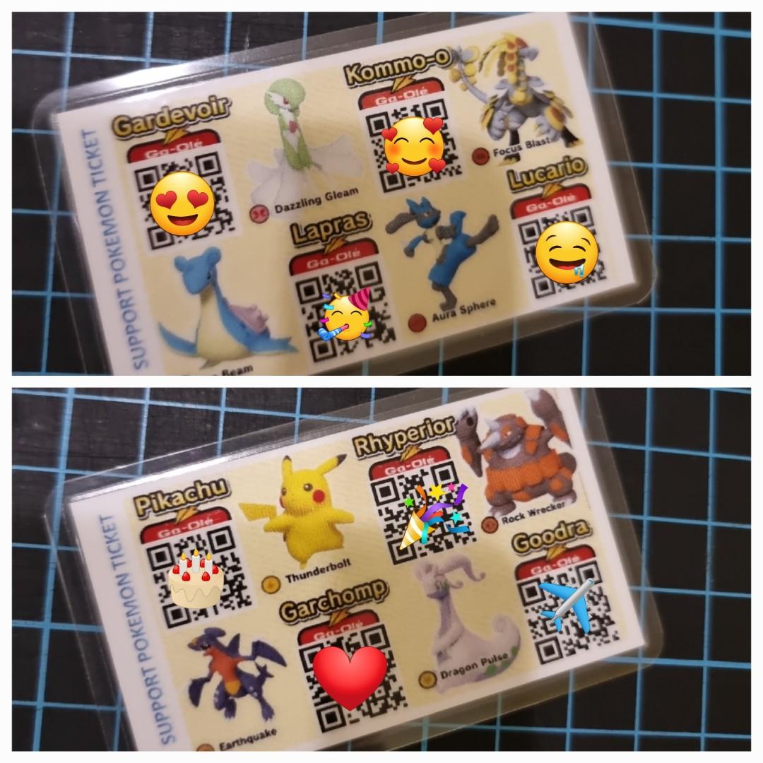 Pokemon Gaole 8-in-1 Support Card (Front & Back - 4 support QR per side ...