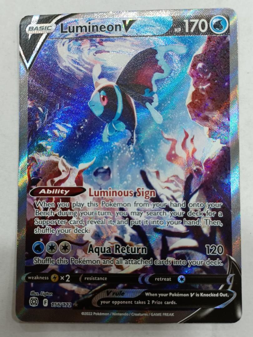 Pokemon TCG Lumineon v 156/172 Alt Art Ultra Rare, Hobbies & Toys, Toys ...