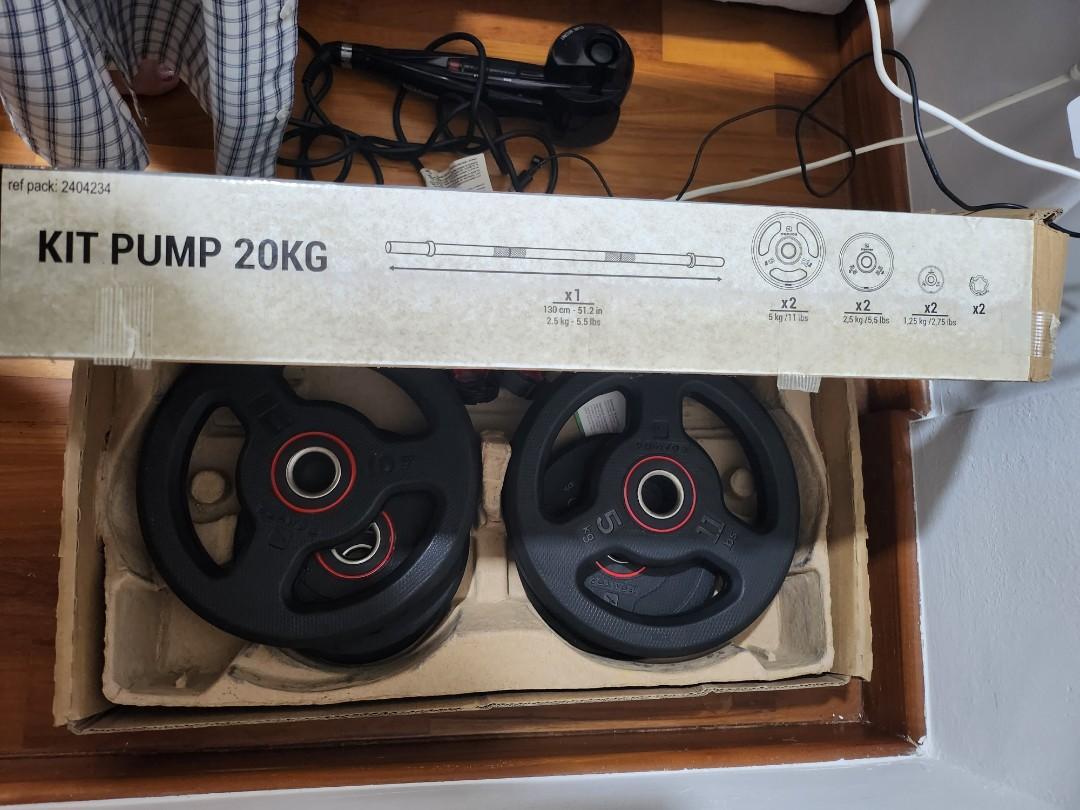 Pump Barbell 20 kg Weight Set with Bar, Sports Equipment, Exercise ...