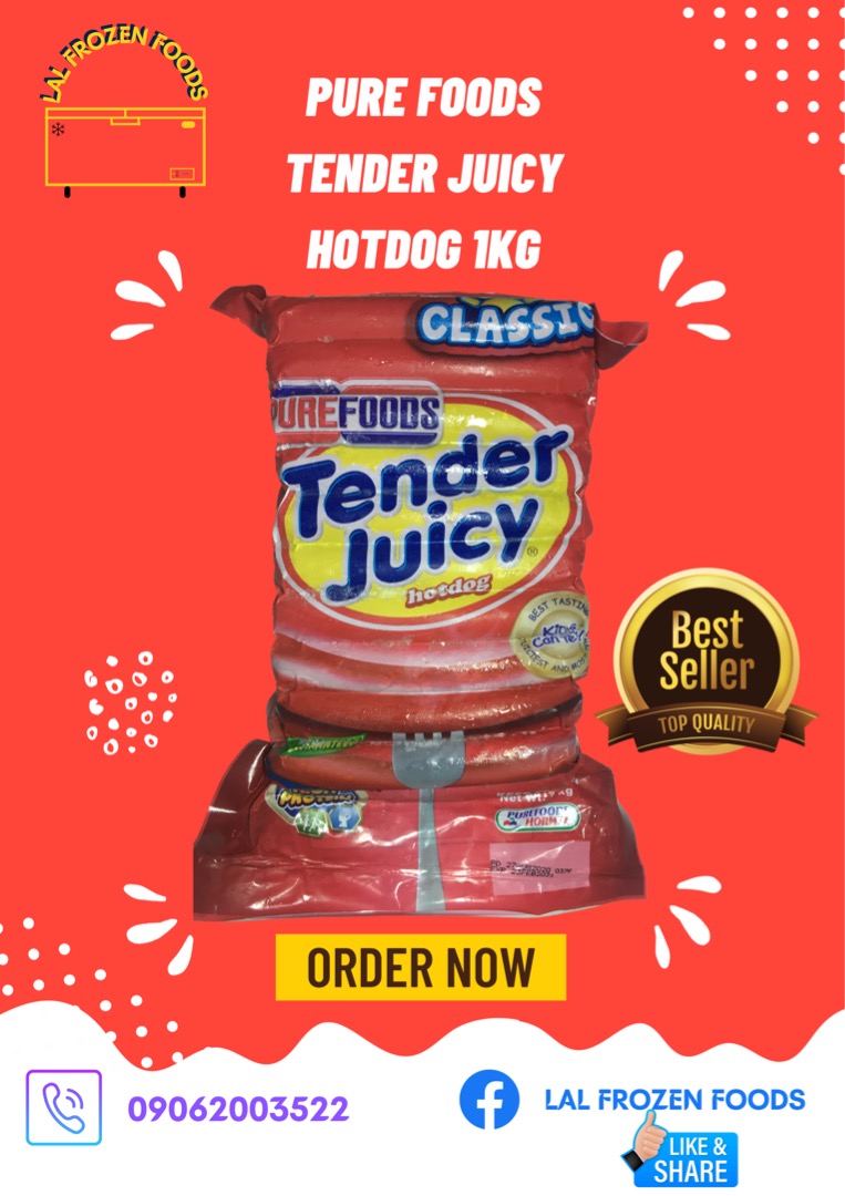 Purefoods Tender Juicy Hotdog Classic 1KG., Food & Drinks, Chilled ...