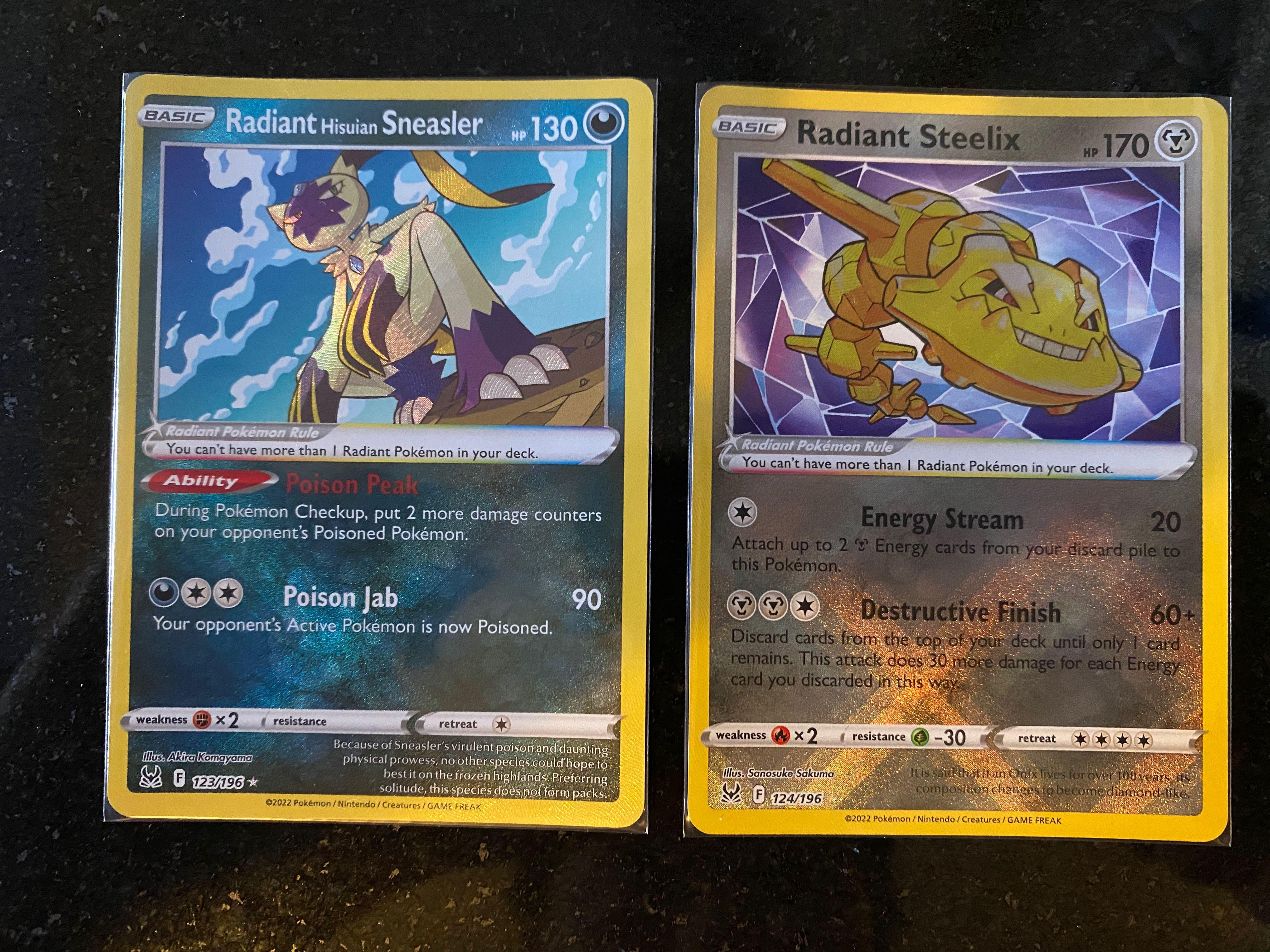 Radiant Steelix and Radiant Hisuian Sneasler, Hobbies & Toys, Toys ...