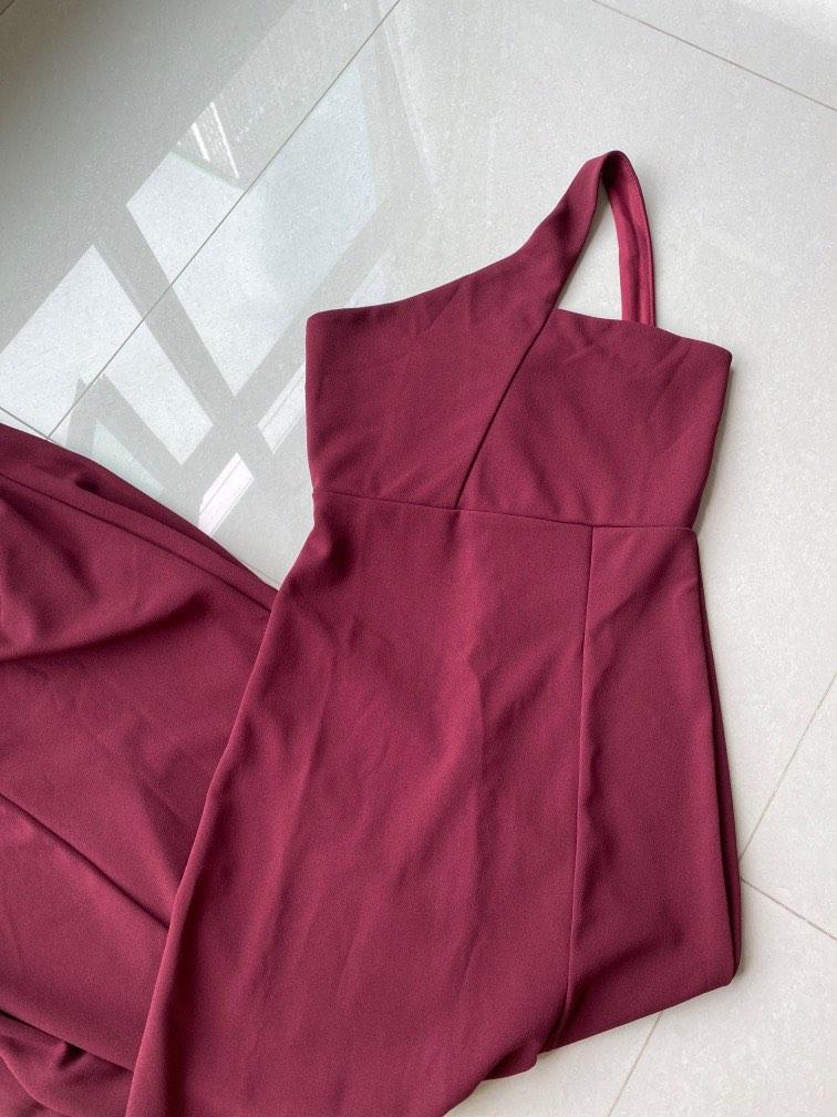 Red Maroon Toga Maxi Dress, Women's Fashion, Dresses & Sets, Dresses on ...