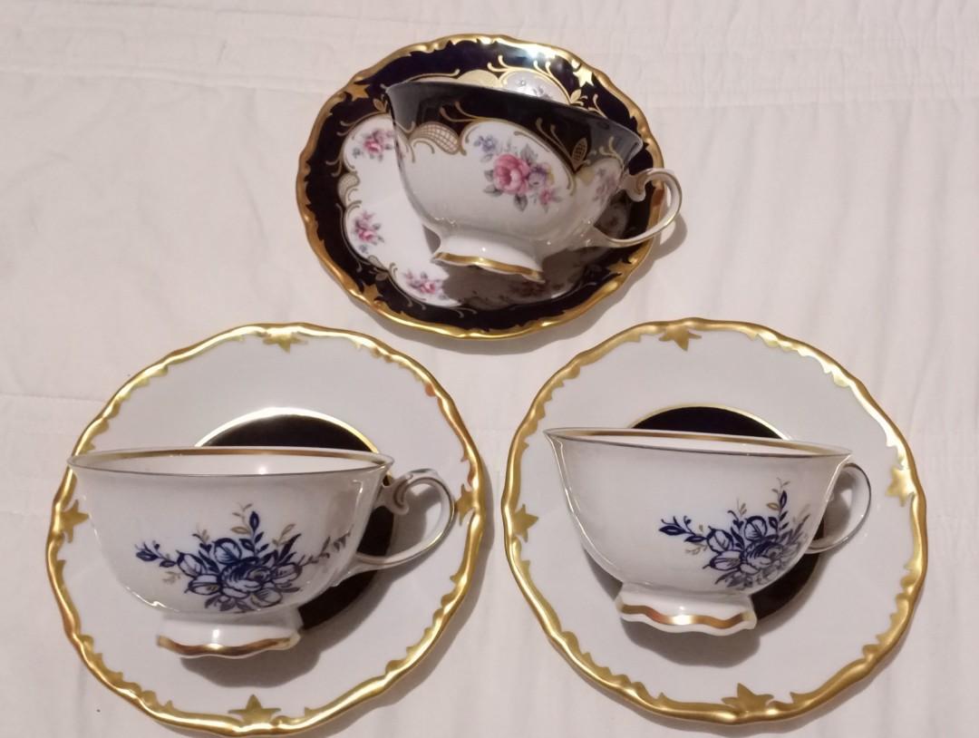 Reichenbach Germany cobalt kobalt cup saucer set, Furniture & Home ...