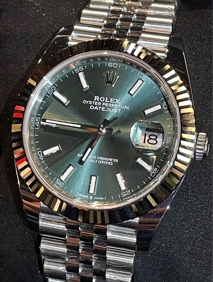 Rolex Datejust 41 Fluted Mint Green, Luxury, Watches on Carousell