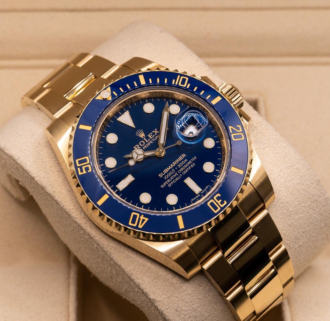 Rolex Submariner Date 116618LB full gold blue dial, Luxury, Watches on ...