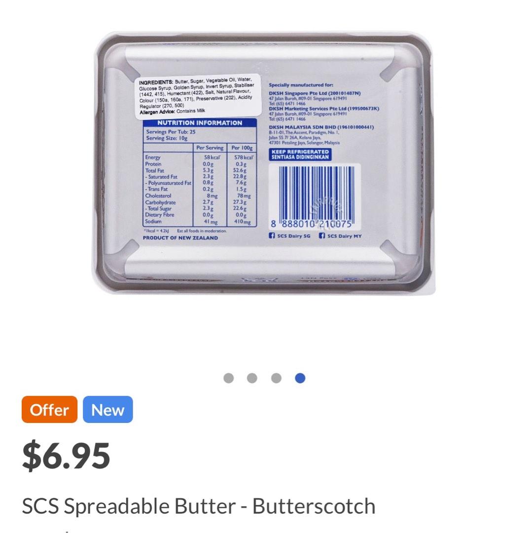 SCS Butterscotch spreadable butter, Food & Drinks, Chilled & Frozen ...
