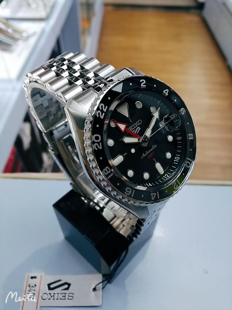 SEIKO 精工錶 全新 5 Sports 系列 GMT （第一代） SSK001K1 機械錶 黑色錶盤 WR100M SSK001K ...
