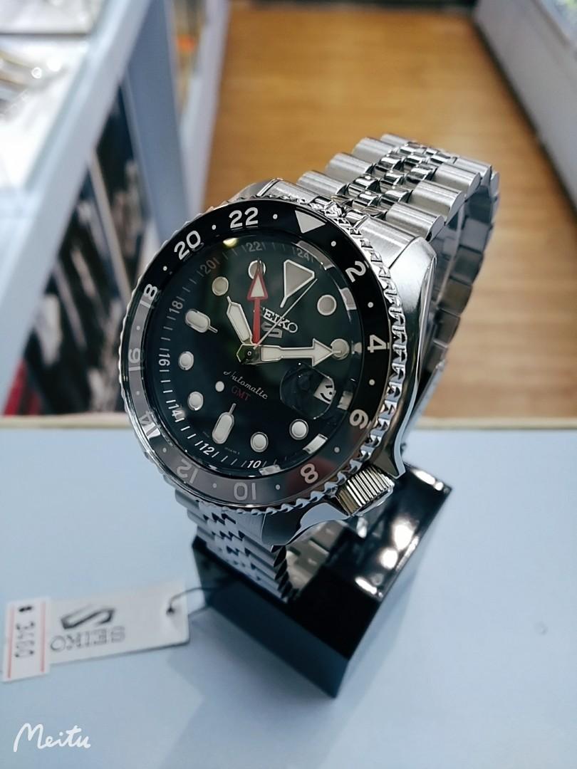 SEIKO 精工錶 全新 5 Sports 系列 GMT （第一代） SSK001K1 機械錶 黑色錶盤 WR100M SSK001K ...