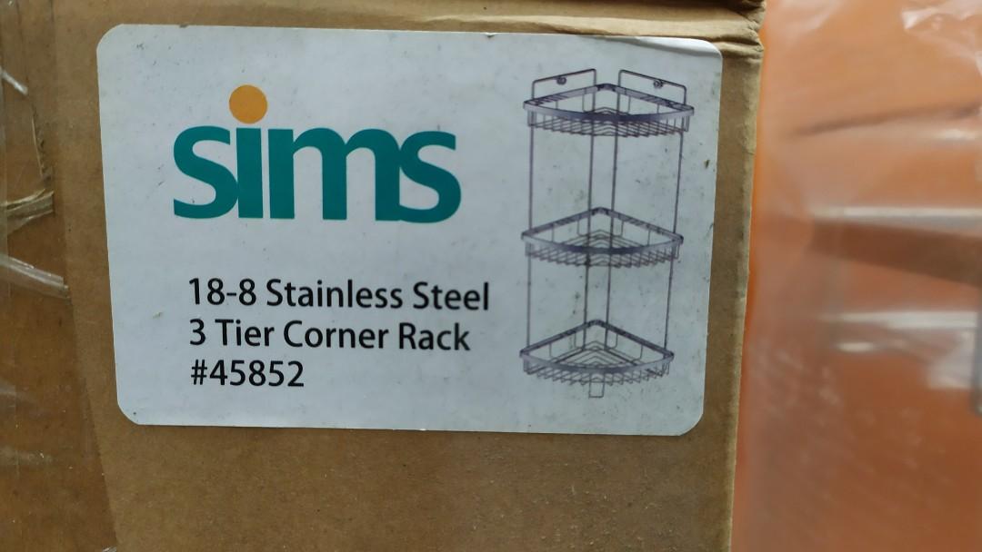 Sim Siang Choon SIMS 3-Tier 18-8 Stainless Steel 3-Tier Corner Rack ...