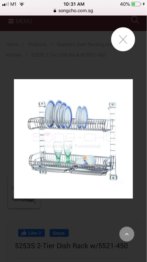 Song Cho 2 tier stainless steel dish rack., Furniture & Home Living ...