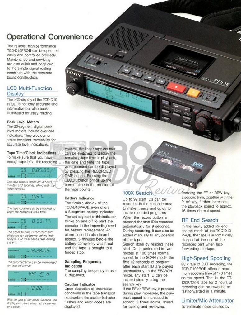 dat 機 Walkman Digital Audio Tape SONY DAT TCD D10 Pro II TCD-D10 PRO2 just serviced by ...