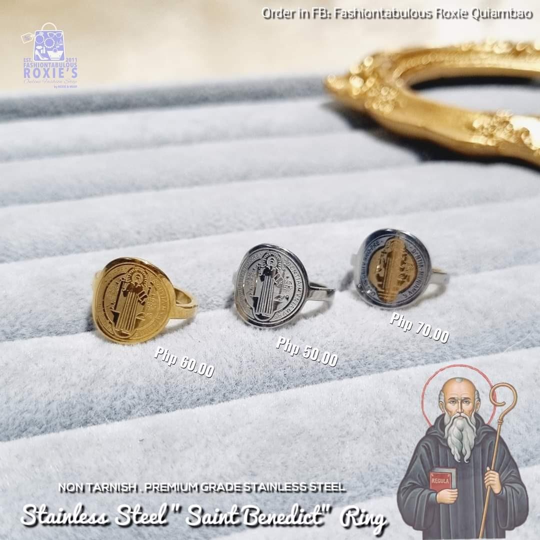 STAINLESS STEEL SAINT BENEDICT RING, Women's Fashion, Jewelry & Organizers, Rings on Carousell