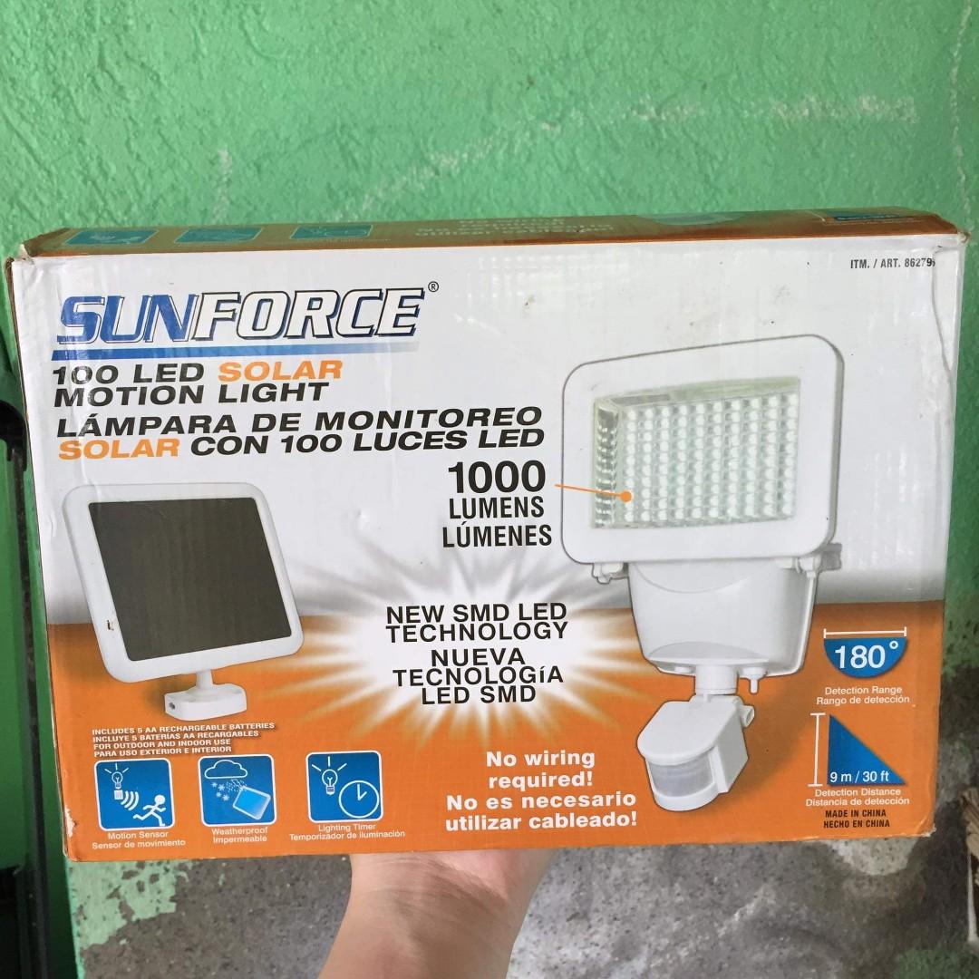 Sunforce 100 LED Solar Motion Light 180, Furniture & Home Living ...