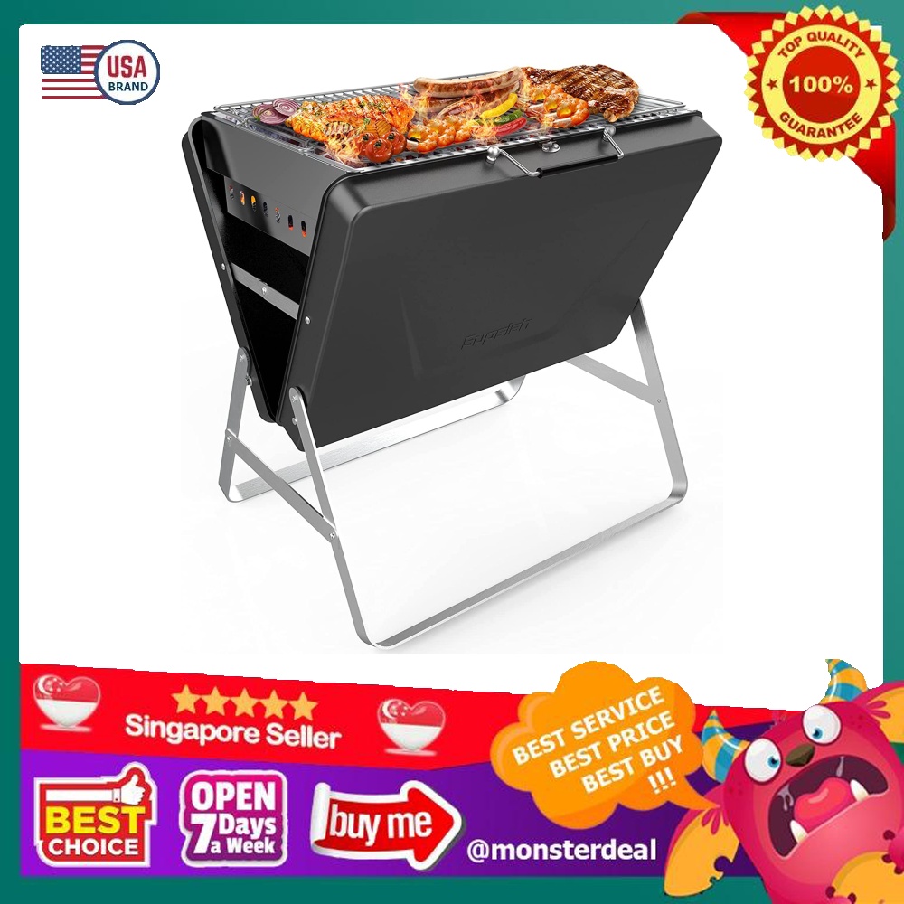 Supsiah BBQ Charcoal Grill with Portable Suitcase, Charcoal Grill with ...