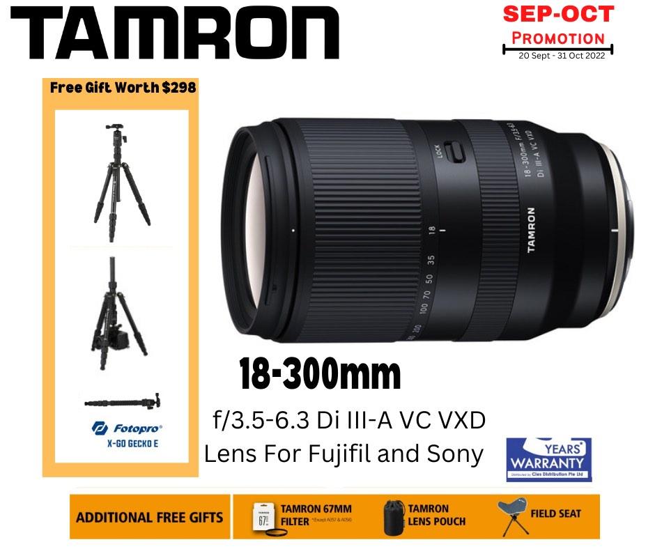 Tamron 18-300mm f/3.5-6.3 Di III-A VC VXD Lens for FUJIFILM X and Sony ...