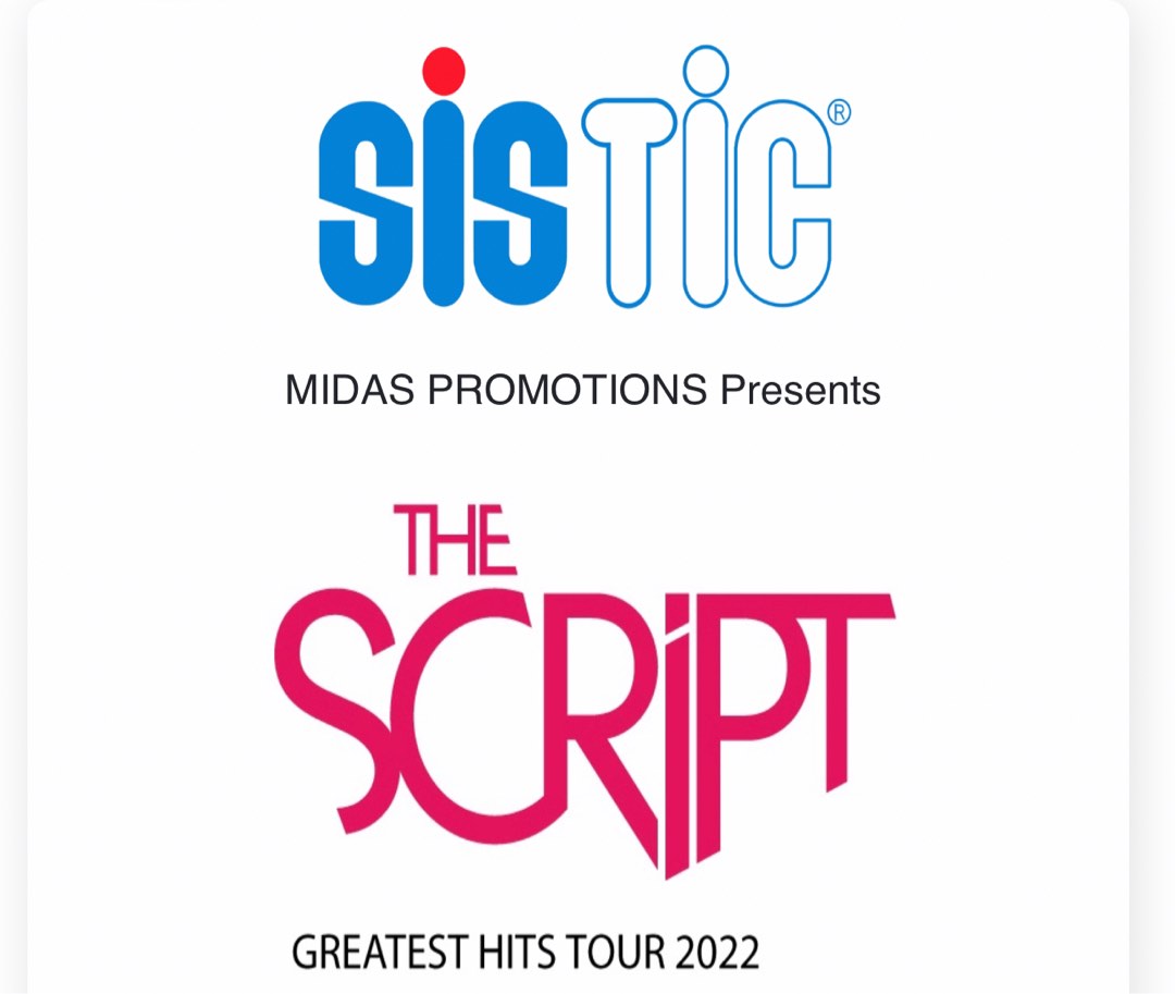 The Script concert (2x), Tickets & Vouchers, Event Tickets on Carousell