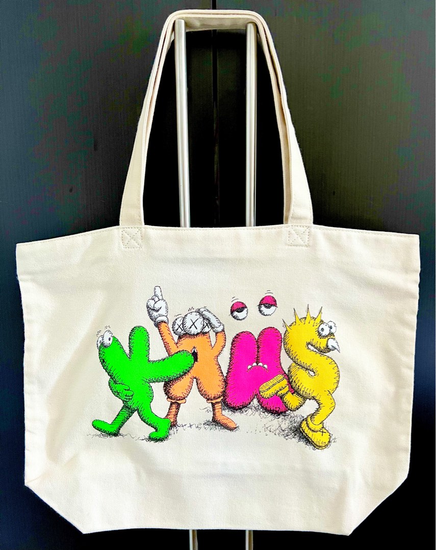 UNIQLO X KAWS canvas tote bag, Women's Fashion, Bags & Wallets, Tote ...