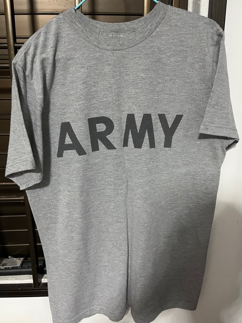 US Army grey PT t-shirt, Men's Fashion, Tops & Sets, Tshirts & Polo ...