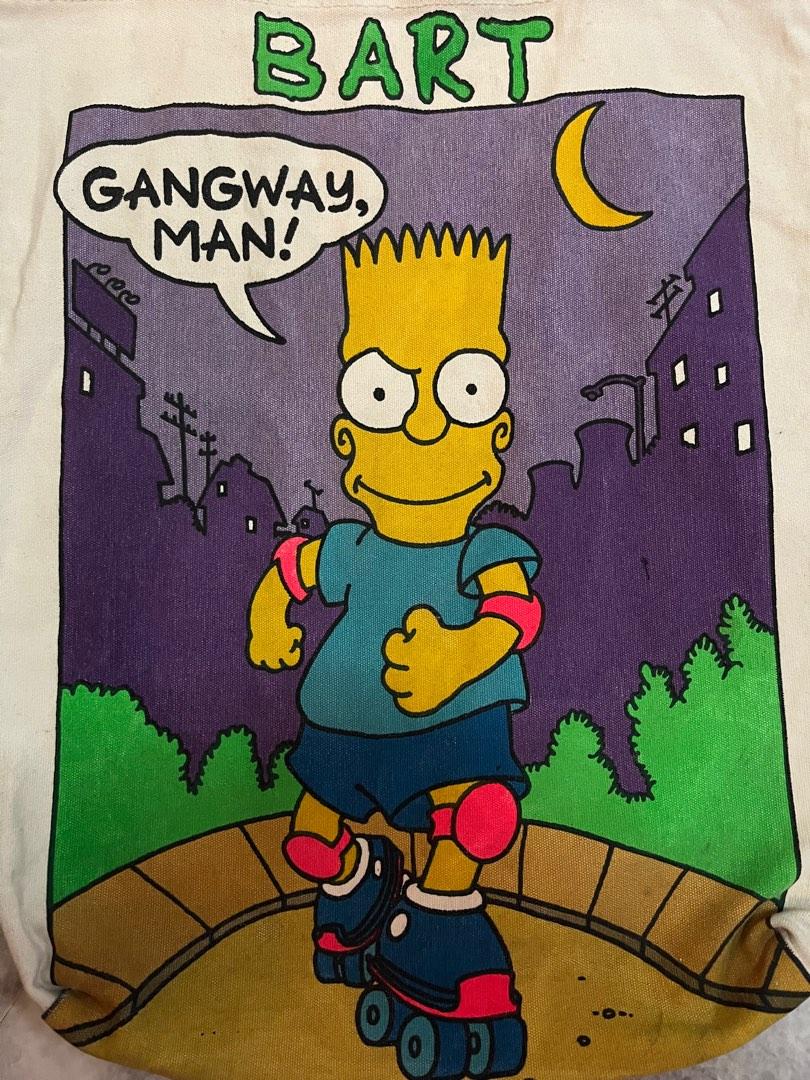 VINTAGE BART SIMPSON TOTE BAG CANVAS, Men's Fashion, Bags, Sling Bags ...