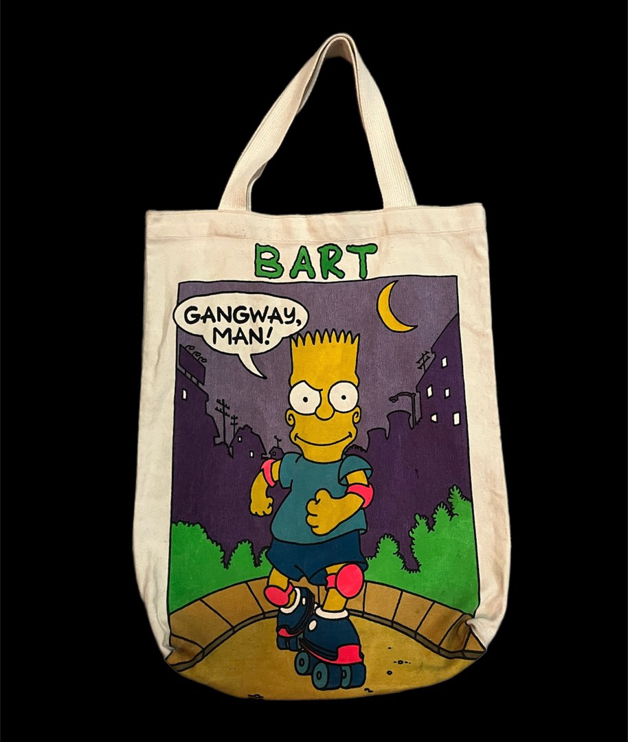 VINTAGE BART SIMPSON TOTE BAG CANVAS, Men's Fashion, Bags, Sling Bags on Carousell
