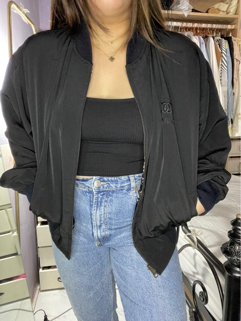 Vintage chanel reversible bomber jacket, Women's Fashion, Coats, Jackets and Outerwear on Carousell
