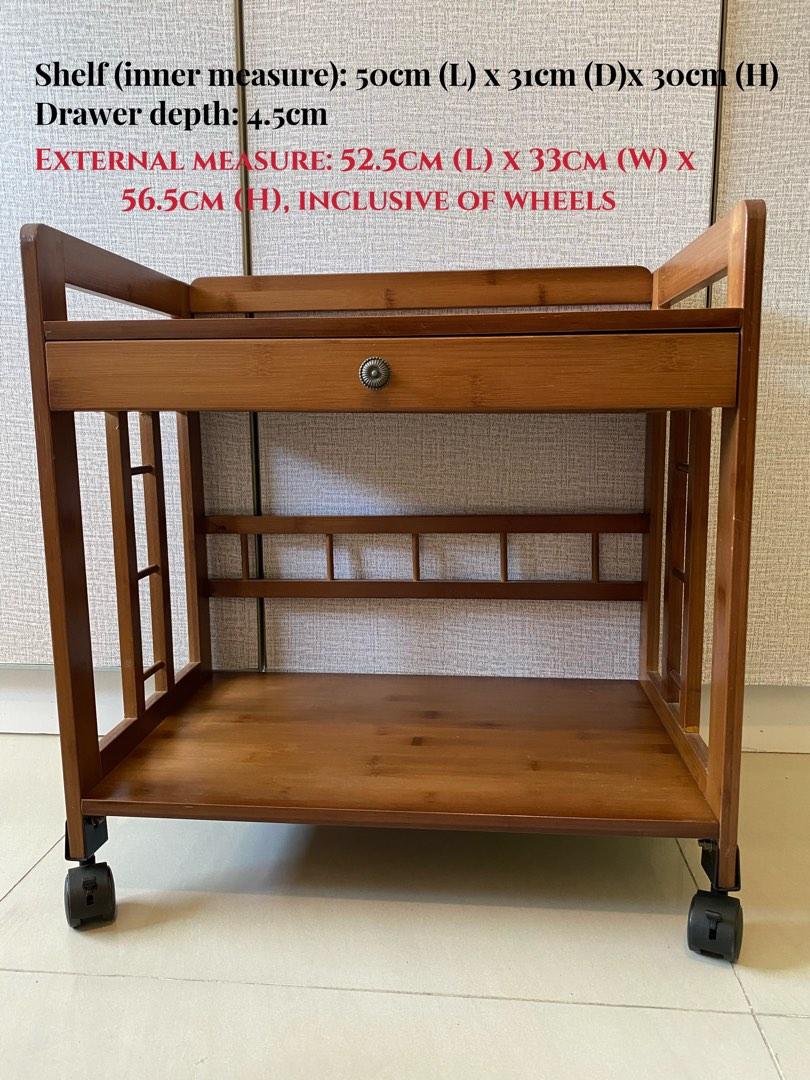 Wooden trolley, Furniture & Home Living, Furniture, Shelves, Cabinets ...