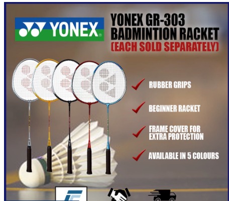Yonex GR-303 Badminton Racket (Strung) IBG1266, Sports Equipment ...