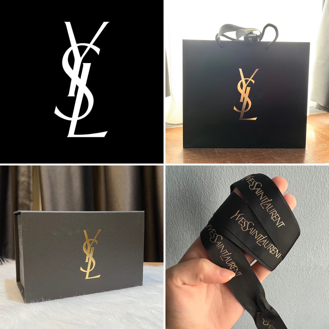 YSL Classic Flip-Open Gift Box, Paper Bag & Ribbon 3pcs Packaging Set ...