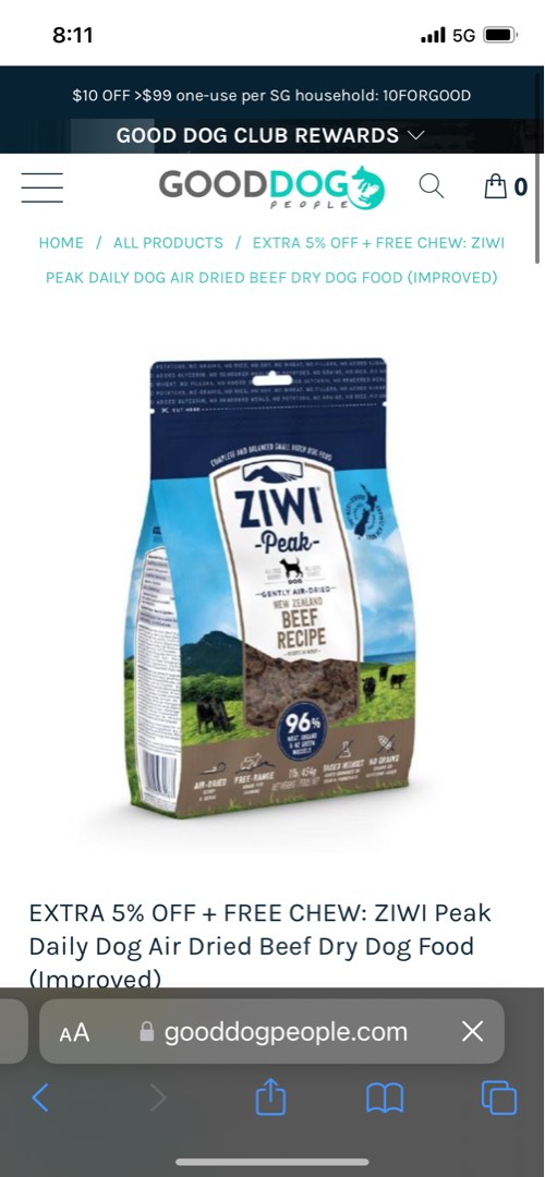 ZIWIPEAK BEEF AIR DRIED (4KG BAG), Pet Supplies, Pet Food on Carousell