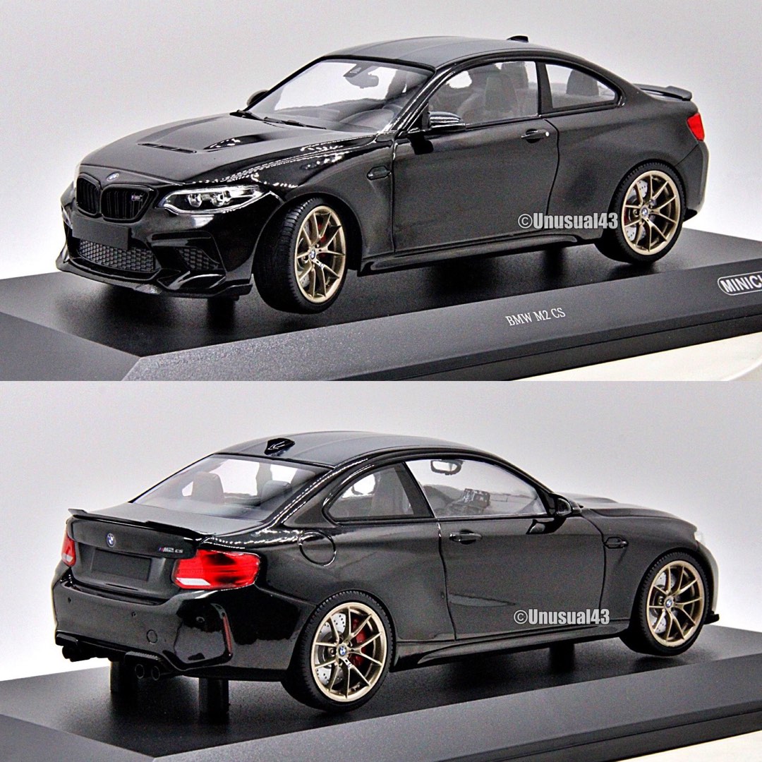 1/18 Minichamps BMW M2 CS Black Metallic with Gold Wheels, Hobbies ...
