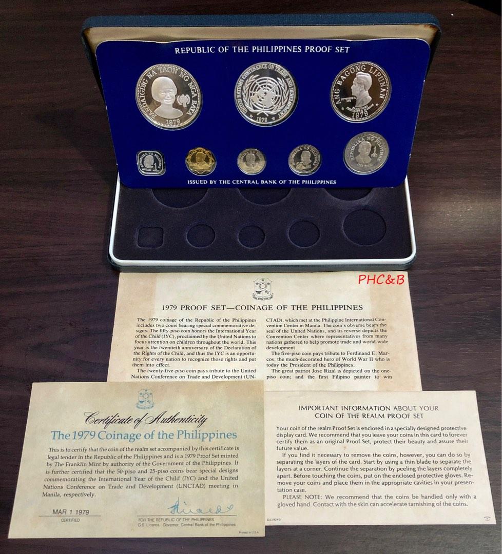1979 Proof Set Coinage of Philippine with Box & Certificate of Authenticity, Hobbies & Toys ...