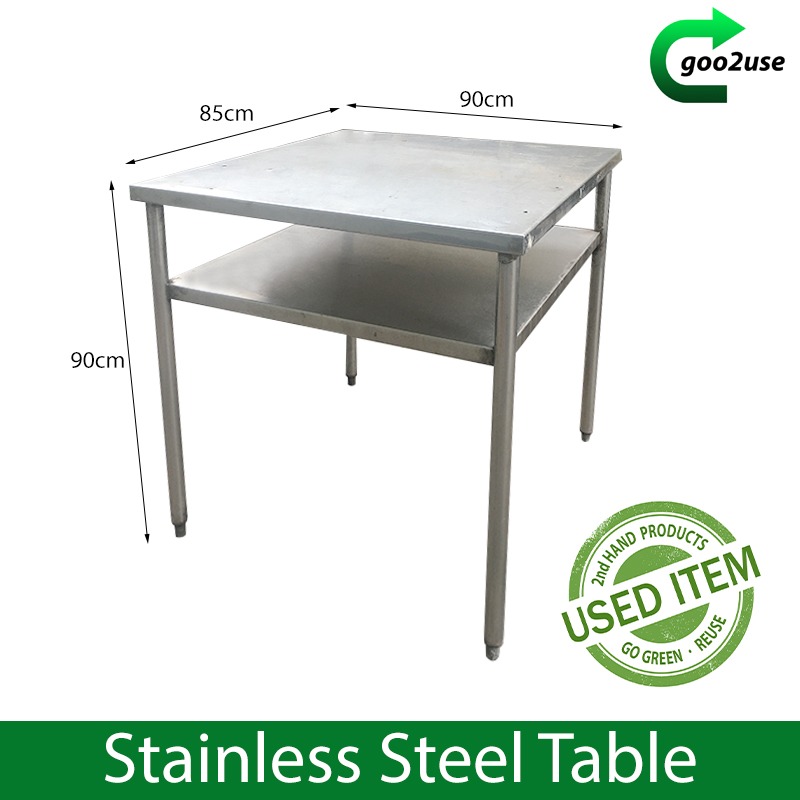 2 Tier Stainless Steel Table Working Desk, Furniture & Home Living ...