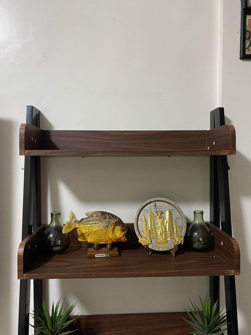 [Home Decor] 5-layered wood shelf with metal frame, Furniture & Home ...