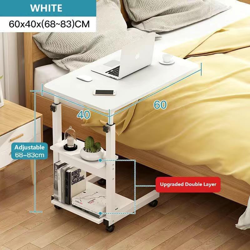 60cm/80cm Movable Laptop Table/ Computer Study Desk/ Bedside Bed Sofa ...