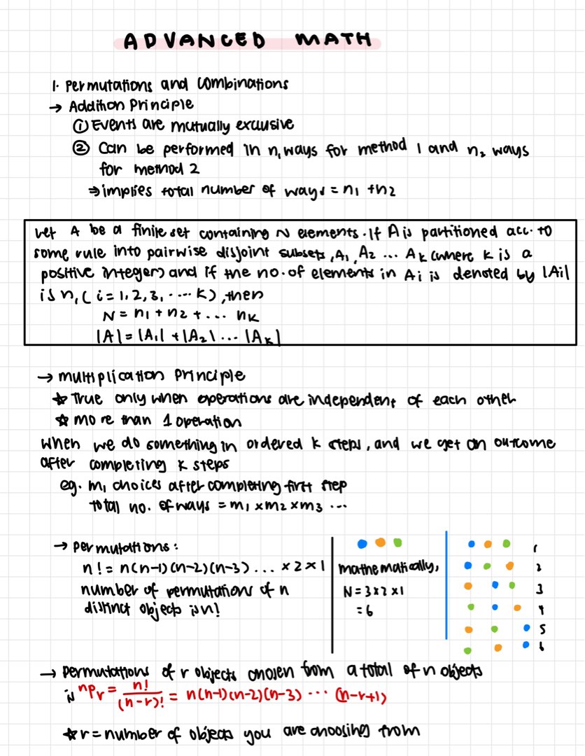 Advanced math notes, Hobbies & Toys, Books & Magazines, Assessment ...