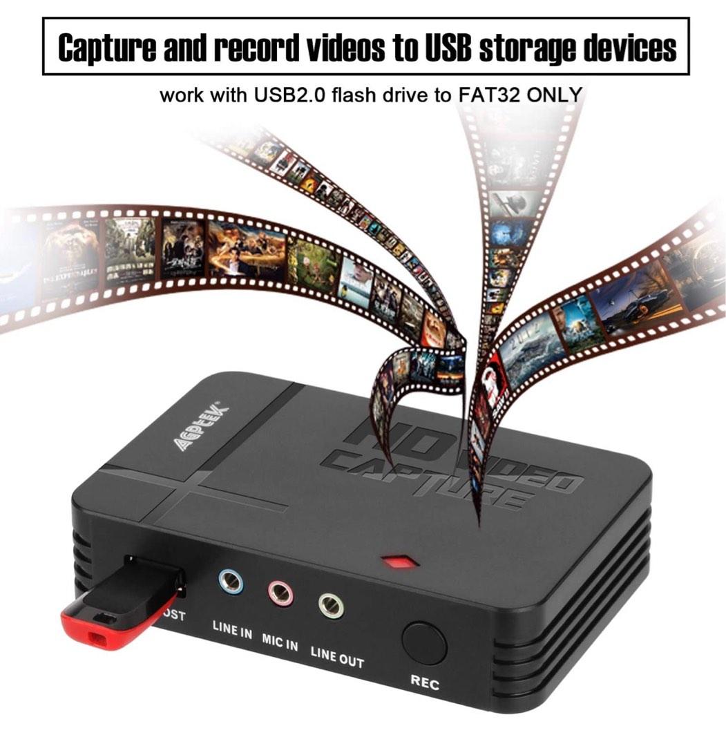AGPTEK HD Game Capture Video Capture 1080P HDMI/AV Recorder Xbox 360 ...