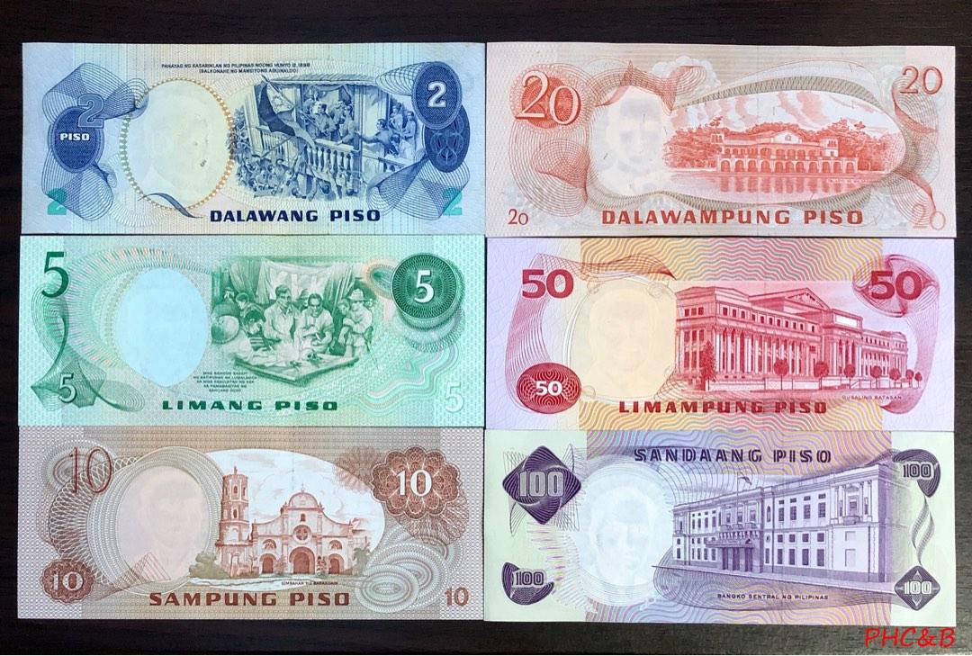 Ang Bagong Lipunan (ABL) Series Banknote (1973-1985) Complete Set w/ 2 ...