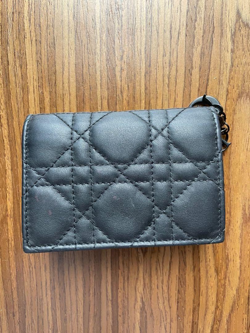Authentic Lady Dior Mini Wallet Matte Black, Luxury, Bags & Wallets on ...