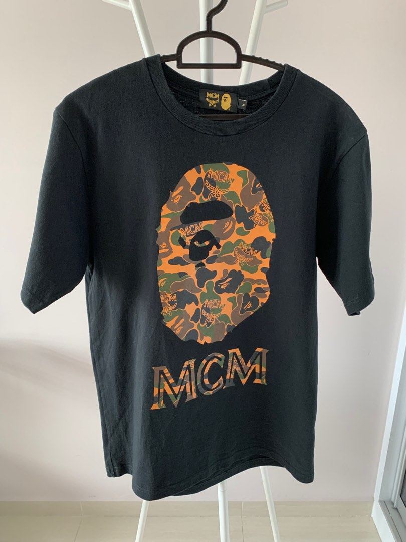 Bathing Ape x MCM Camo Ape Head Tee Black Limited Edition, Men's Fashion, Tops & Sets, Tshirts ...