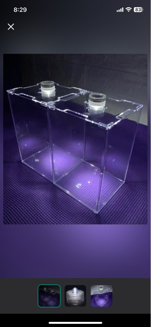 Betta acrylic tank with lid and LED, Everything Else on Carousell