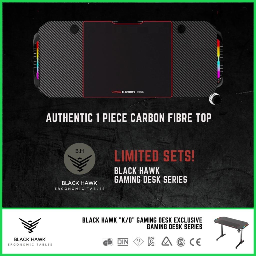 Black Hawk RGB Gaming Desk / Gaming Desk / Gaming Table / Computer ...
