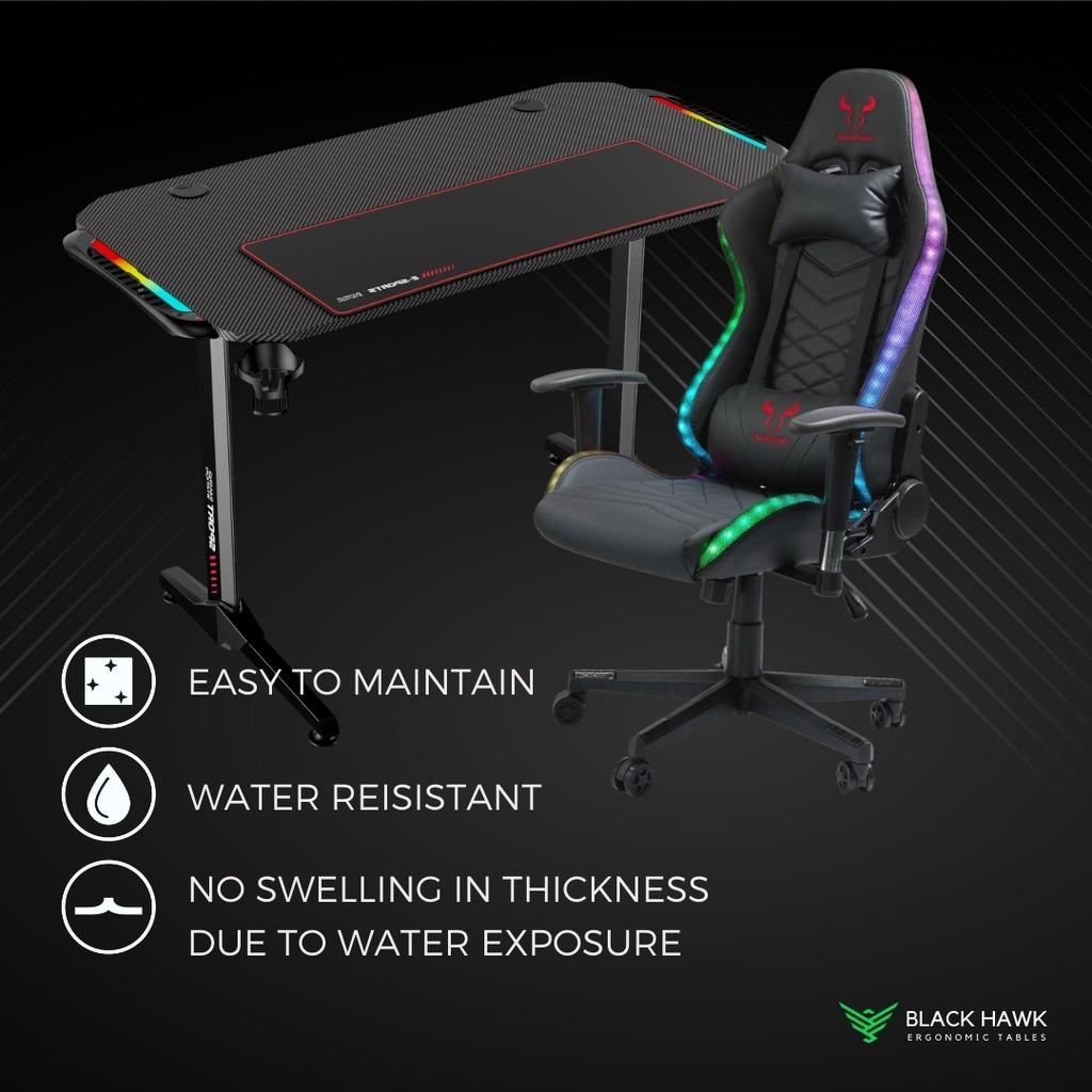 Black Hawk RGB Gaming Desk / Gaming Desk / Gaming Table / Computer ...