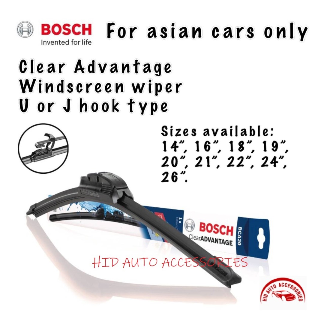 Bosch Clear Advantage Car Windshield Wiper U-Hook/J-Hook Type, Car ...