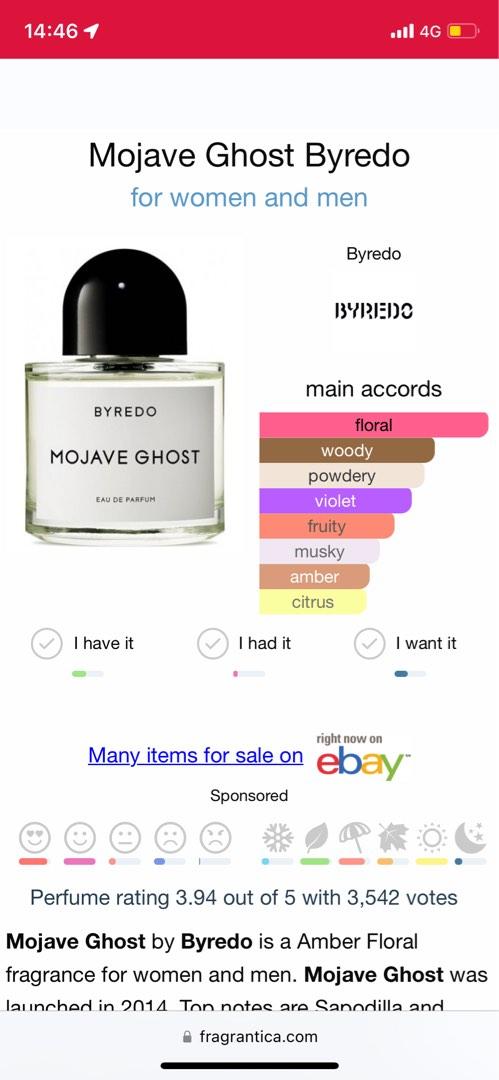 Byredo Mojave Ghost Eau De Parfum 100ML, Beauty & Personal Care ...
