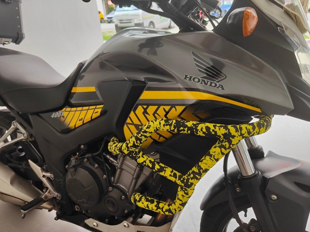 Camo Yellow Crash Bar Wrapping/CB400X, Motorcycles, Motorcycle ...